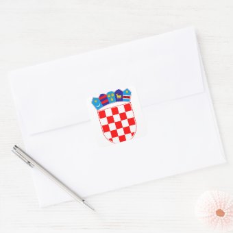 Coat of arms of Croatia, Croatian Emblem, Hrvatska Square Sticker | Zazzle