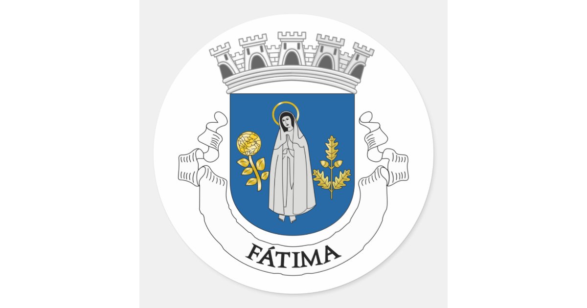 Coat of Arms of Fátima, Portugal Classic Round Sticker | Zazzle