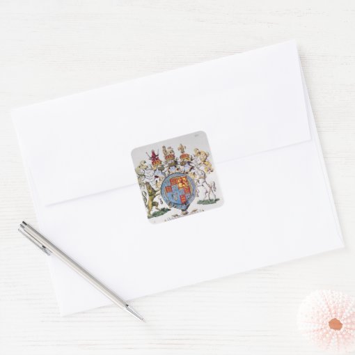 Coat of Arms of King James I of England Square Sticker | Zazzle