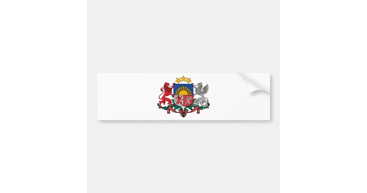 Coat of arms of Latvia - Latvijas ģerbonis Bumper Sticker | Zazzle