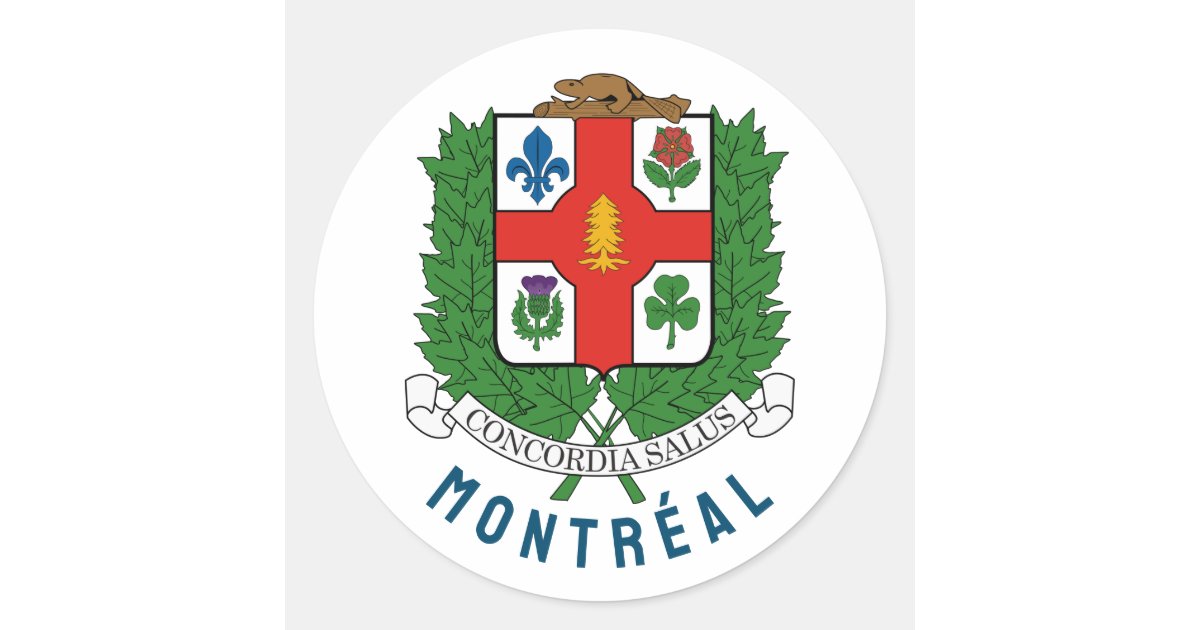 Coat of Arms of Montréal, CANADA Classic Round Sticker | Zazzle