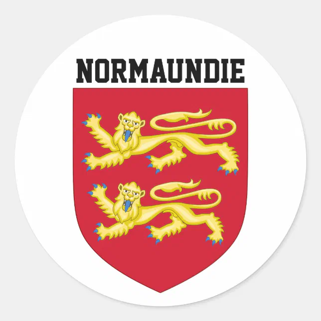 Coat of Arms of Normandy - FRANCE Classic Round Sticker | Zazzle