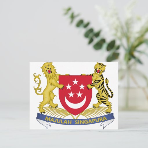 Coat of arms of Singapore 新加坡国徽 Emblem Postcard | Zazzle