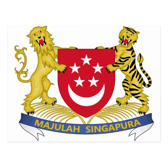 Coat of arms of Singapore 新加坡国徽 Emblem Postcard | Zazzle.com