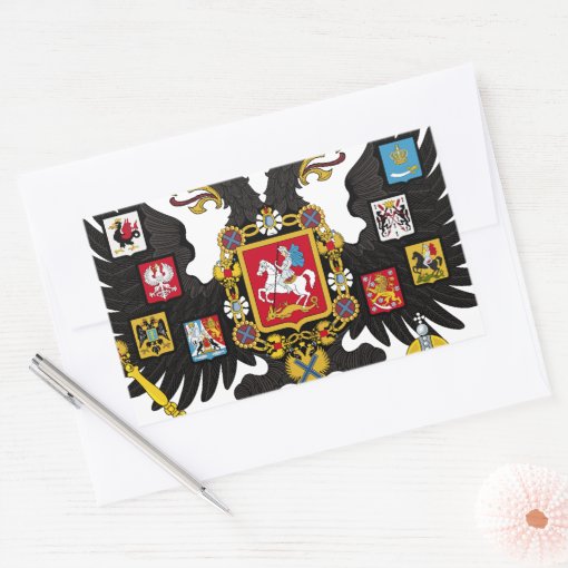 Coat of Arms of the Russian Empire Rectangular Sticker | Zazzle