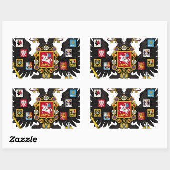 Coat of Arms of the Russian Empire Rectangular Sticker | Zazzle