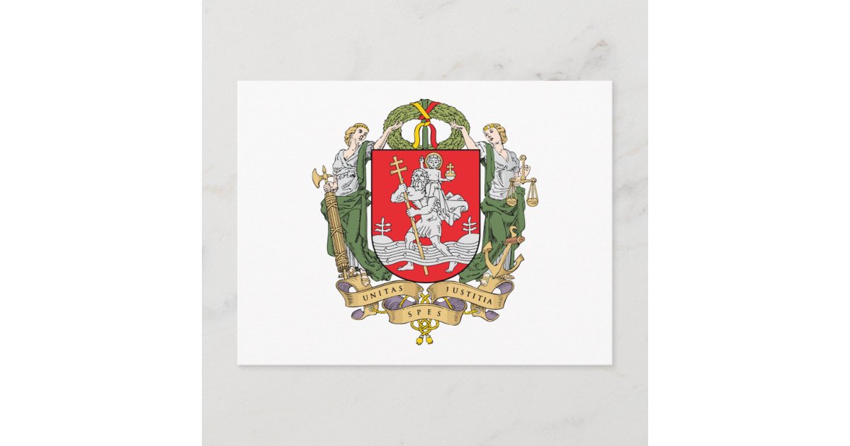 Coat of arms of Vilnius, Lithuania Postcard | Zazzle