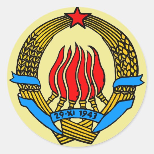 COAT-OF-ARMS OF YUGOSLAVIA CLASSIC ROUND STICKER | Zazzle.com