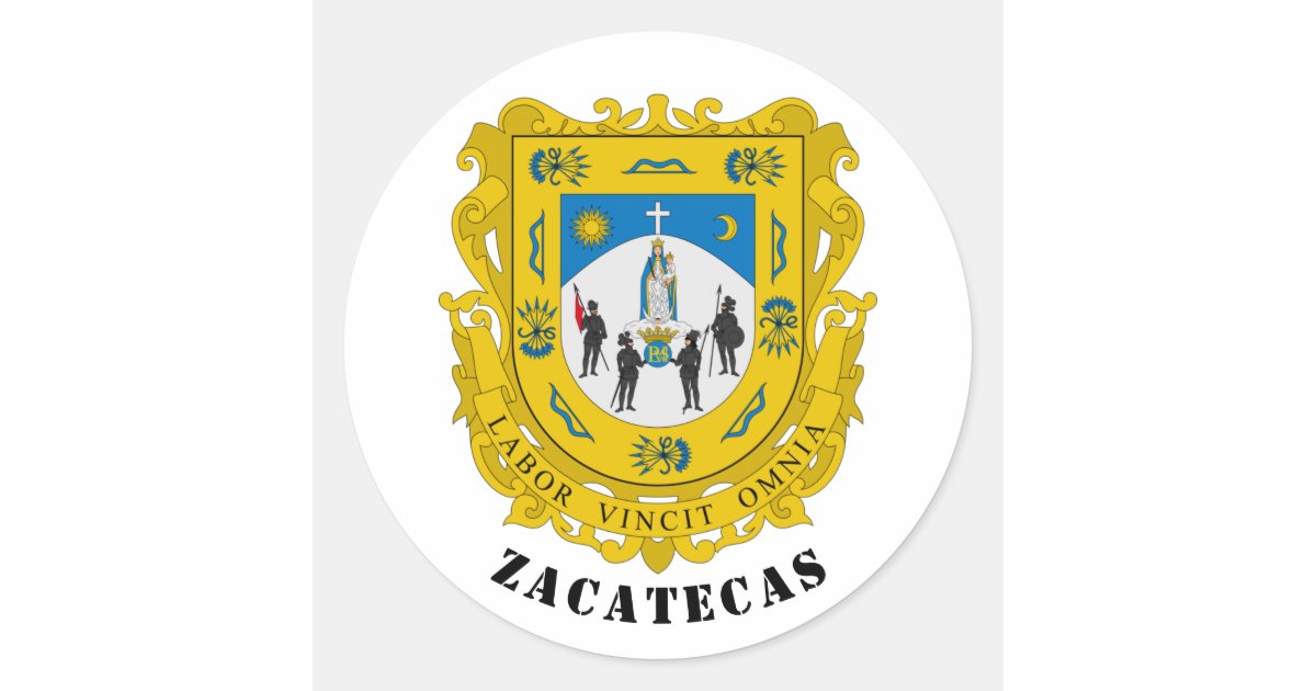 Coat of Arms of Zacatecas, Mexico Classic Round Sticker | Zazzle
