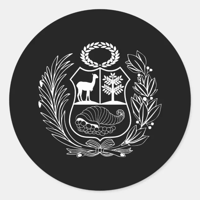 Coat of Arms Peruvian Flag Classic Round Sticker | Zazzle