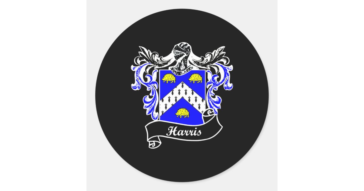 Coat Of Arms Surname Last Name Family Crest Classic Round Sticker | Zazzle