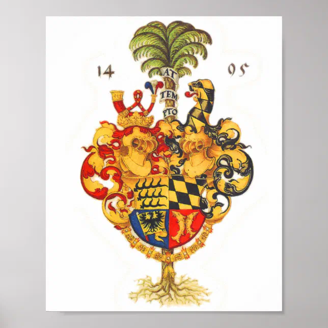 Coat of Arms with a Palm tree Poster | Zazzle