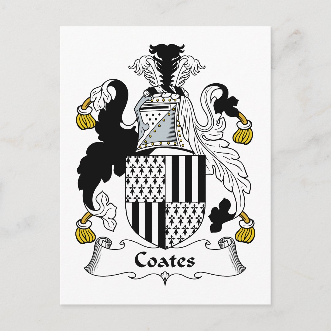 Coates Family Crest Postcard | Zazzle