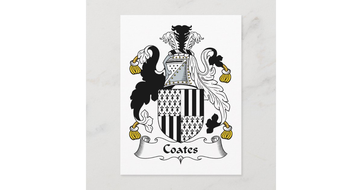 Coates Family Crest Postcard | Zazzle