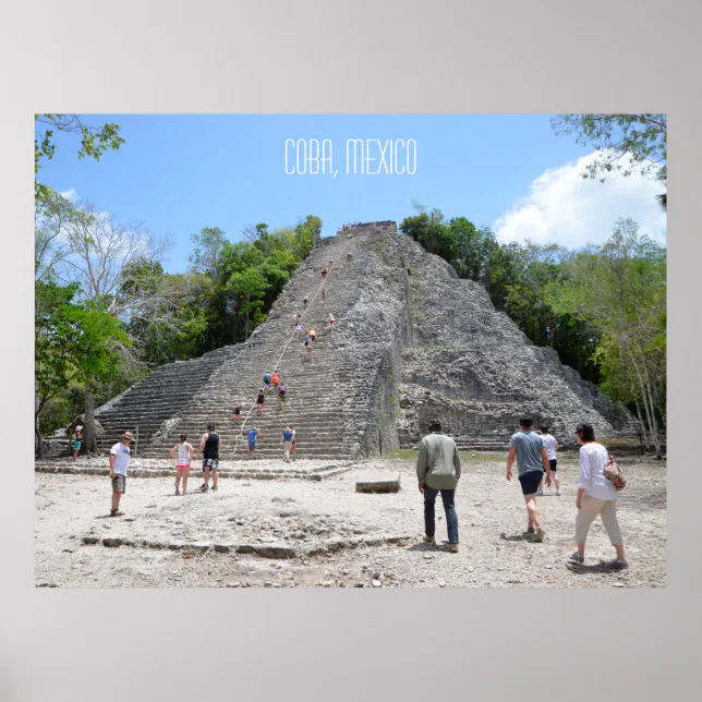 Coba Pyramid Ruins Riviera Maya Mexico Poster | Zazzle