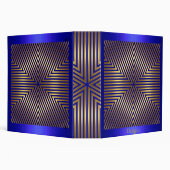 Cobalt Blue and Gold Metal Stripes Binder | Zazzle