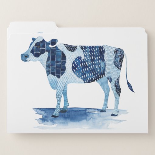 Cobalt Blue Farm Animals - Cow File Folder | Zazzle
