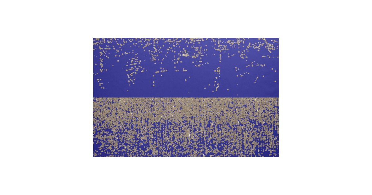 Cobalt Blue Gold Glitter Ombre Gradient Fabric | Zazzle