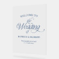 Cobalt Blue Modern Minimalist Wedding Welcome Sign | Zazzle