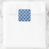 Cobalt Blue Moroccan Tile Trellis Square Sticker | Zazzle