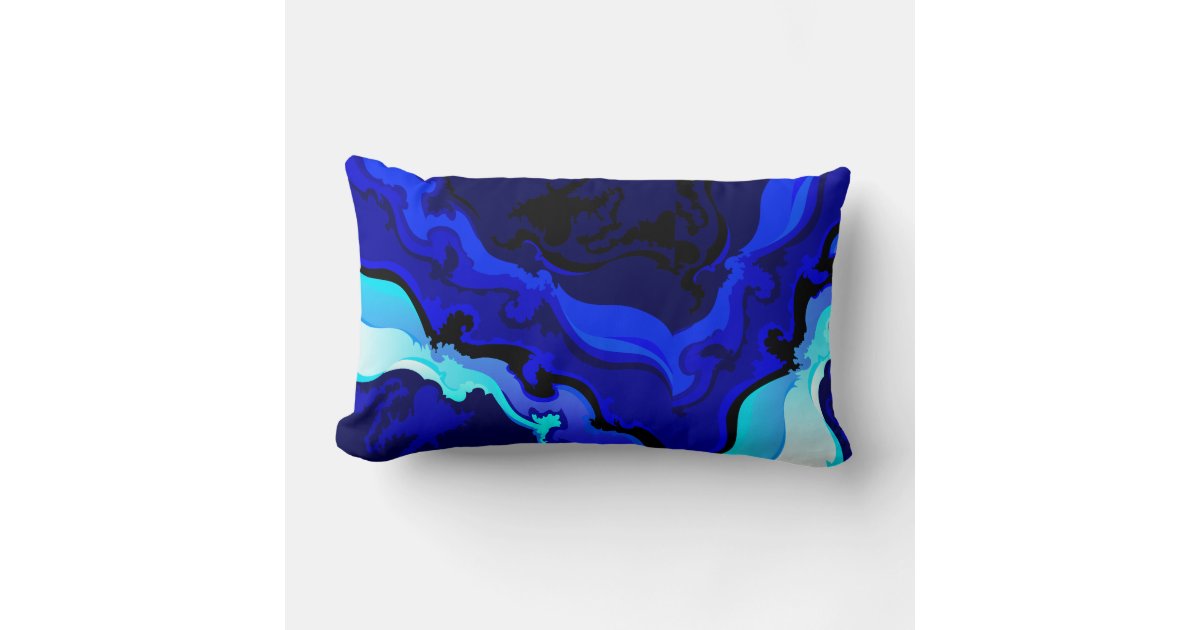 Cobalt Blue Wave Swirl Pillow Design | Zazzle