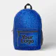 Cobalt Navy Blue Sparkly Glitter Professional Logo Printed Backpack ...