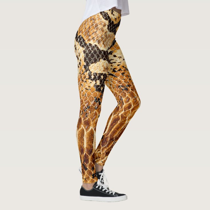 Cobra Snake Skin Printed Cool Sport Gym Women Leggings | Zazzle