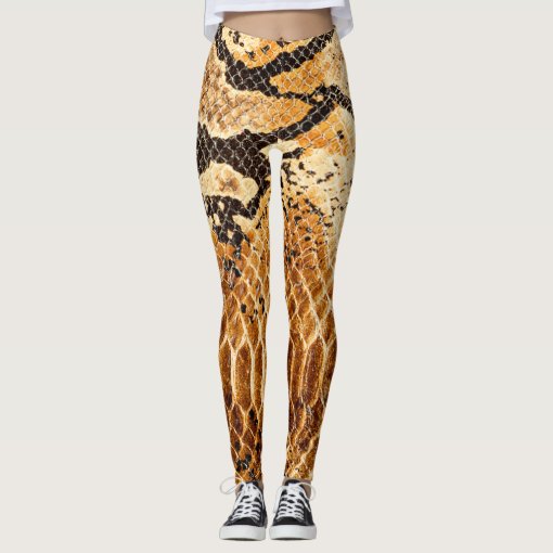Cobra Snake Skin Printed Cool Sport Gym Women Leggings | Zazzle