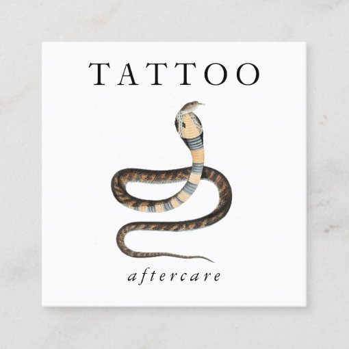 Cobra Snake Tattoo Aftercare Instructions QR Code Square Business Card ...