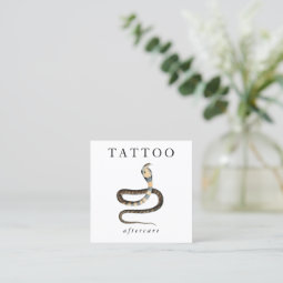Cobra Snake Tattoo Aftercare Instructions QR Code Square Business Card ...