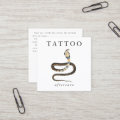 Cobra Snake Tattoo Aftercare Instructions QR Code Square Business Card ...