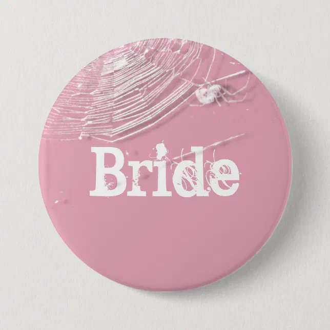 Cobwebs and White Spiders Bride Button | Zazzle