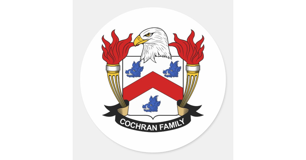 Cochran Family Crest Classic Round Sticker | Zazzle