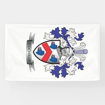 Cochran Family Crest Coat of Arms Banner | Zazzle