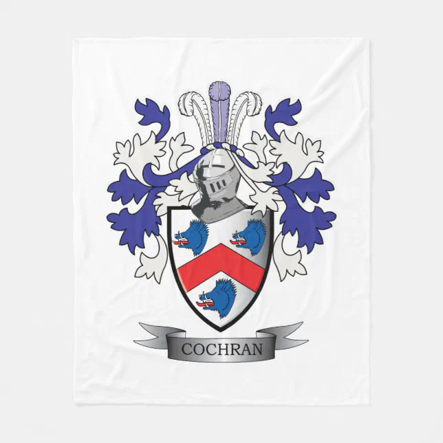 Cochran Family Crest Coat of Arms Fleece Blanket | Zazzle