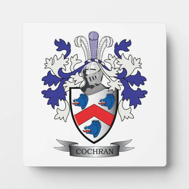 Cochran Family Crest Coat of Arms Plaque | Zazzle