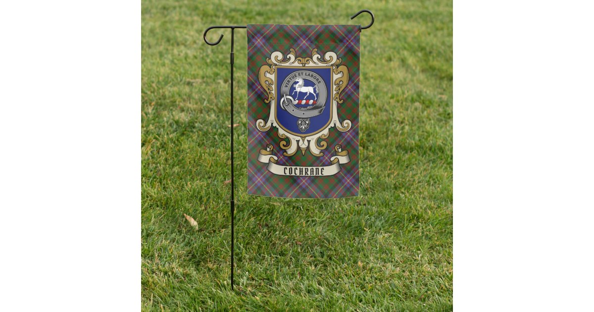 Cochrane Clan Badge & Tartan Personalized Garden Flag | Zazzle