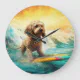 Cockapoo Beach Surfing Painting Large Clock | Zazzle