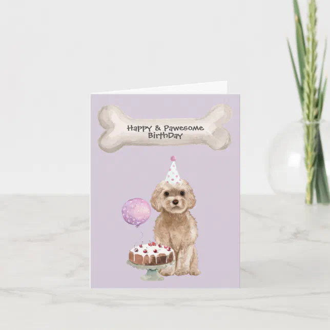 Cockapoo Birthday Holiday Card | Zazzle