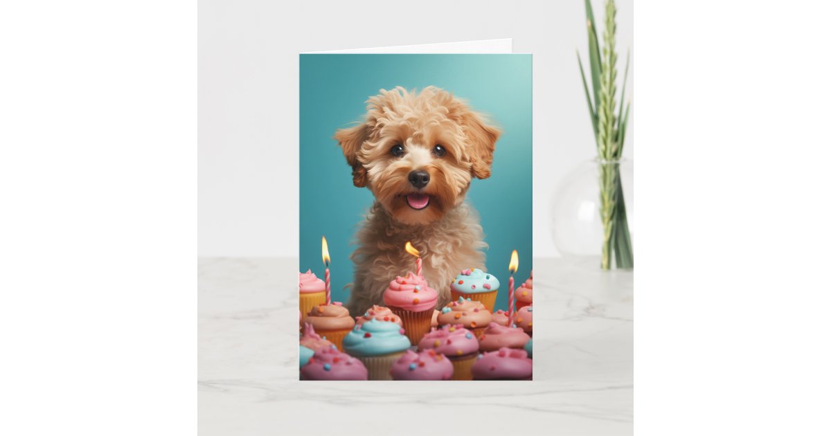Cockapoo Cake Cute Funny Dog Birthday Card | Zazzle