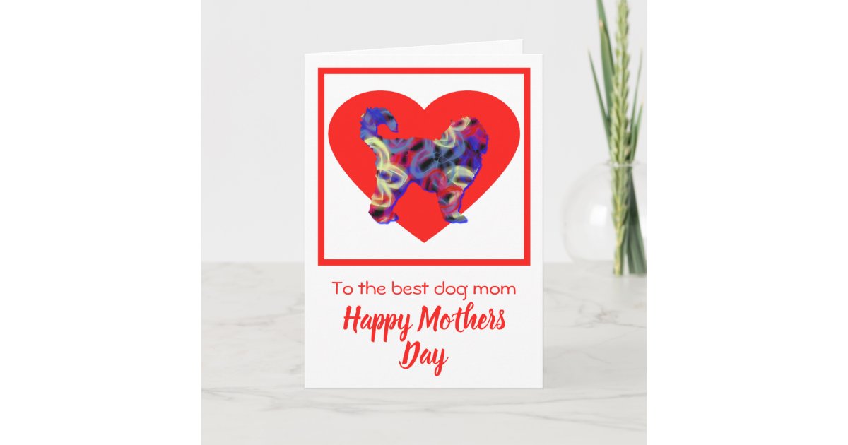 Cockapoo Dog Red Heart Mother’s Day Card | Zazzle