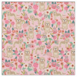 Black cockapoo dog vintage florals turquoise fabric | Zazzle.com