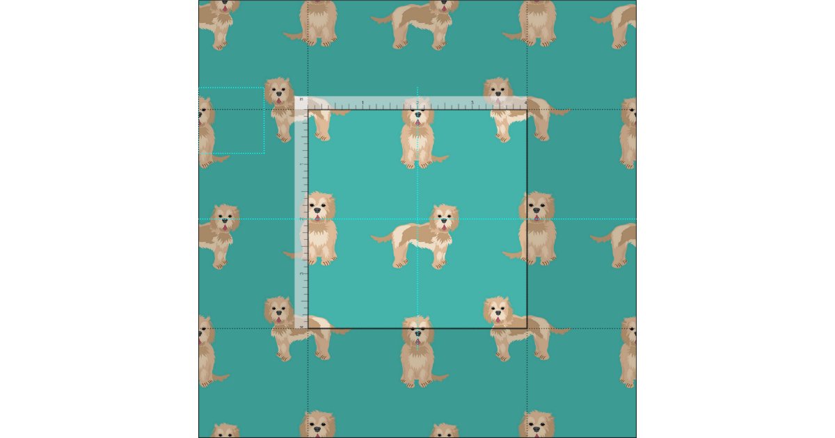 cockapoo dogs turquoise fabric | Zazzle