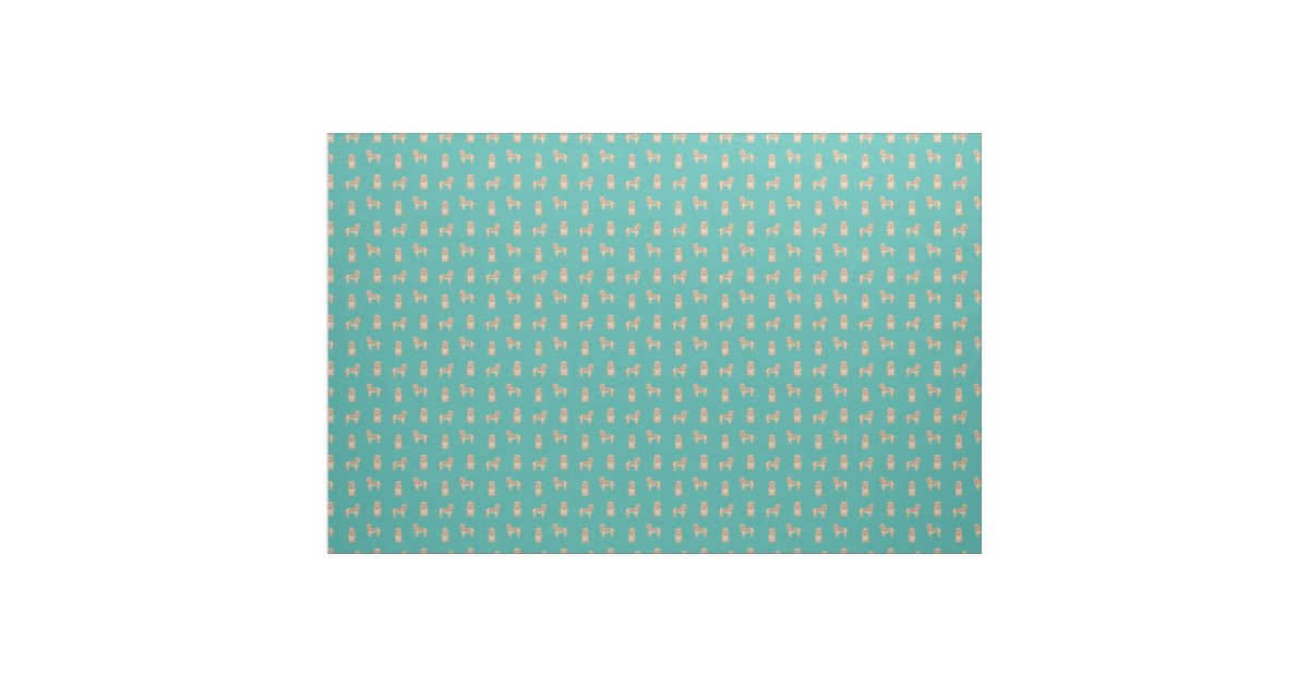 cockapoo dogs turquoise fabric | Zazzle