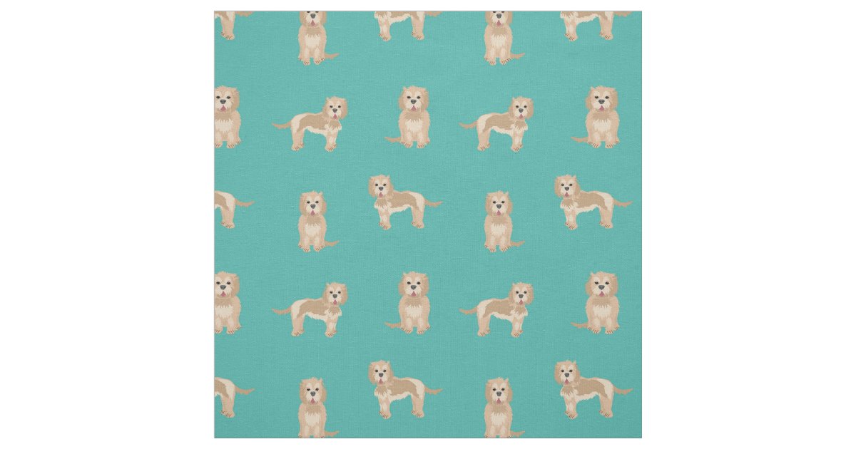 cockapoo dogs turquoise fabric | Zazzle