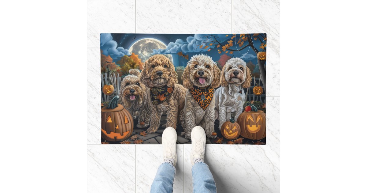 Cockapoo Halloween Spooky Doormat | Zazzle