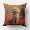 Cockapoo in Autumn Leaves Fall Inspire Throw Pillow | Zazzle