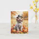 Cockapoo In Autumn Leaves Thanksgiving Art Card | Zazzle