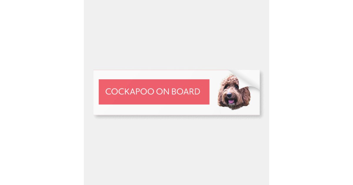 Cockapoo on board bumper sticker | Zazzle