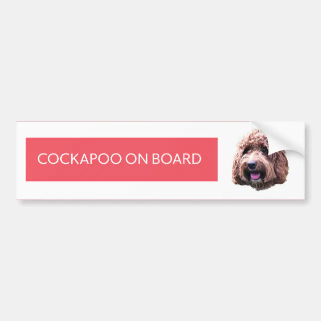 Cockapoo on board bumper sticker | Zazzle